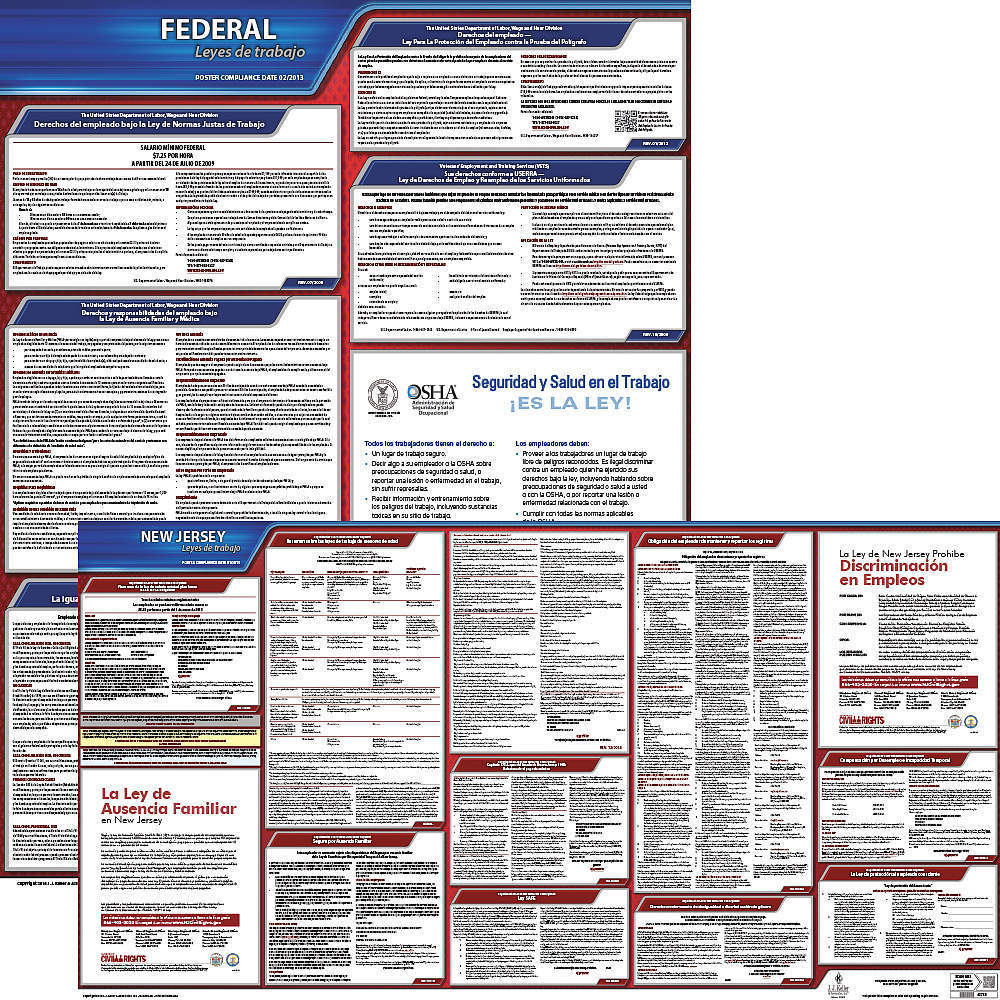 Jj Keller 200-nj-5 | 36ex60 | Labor Law Poster Federal And State Nj Sp ...